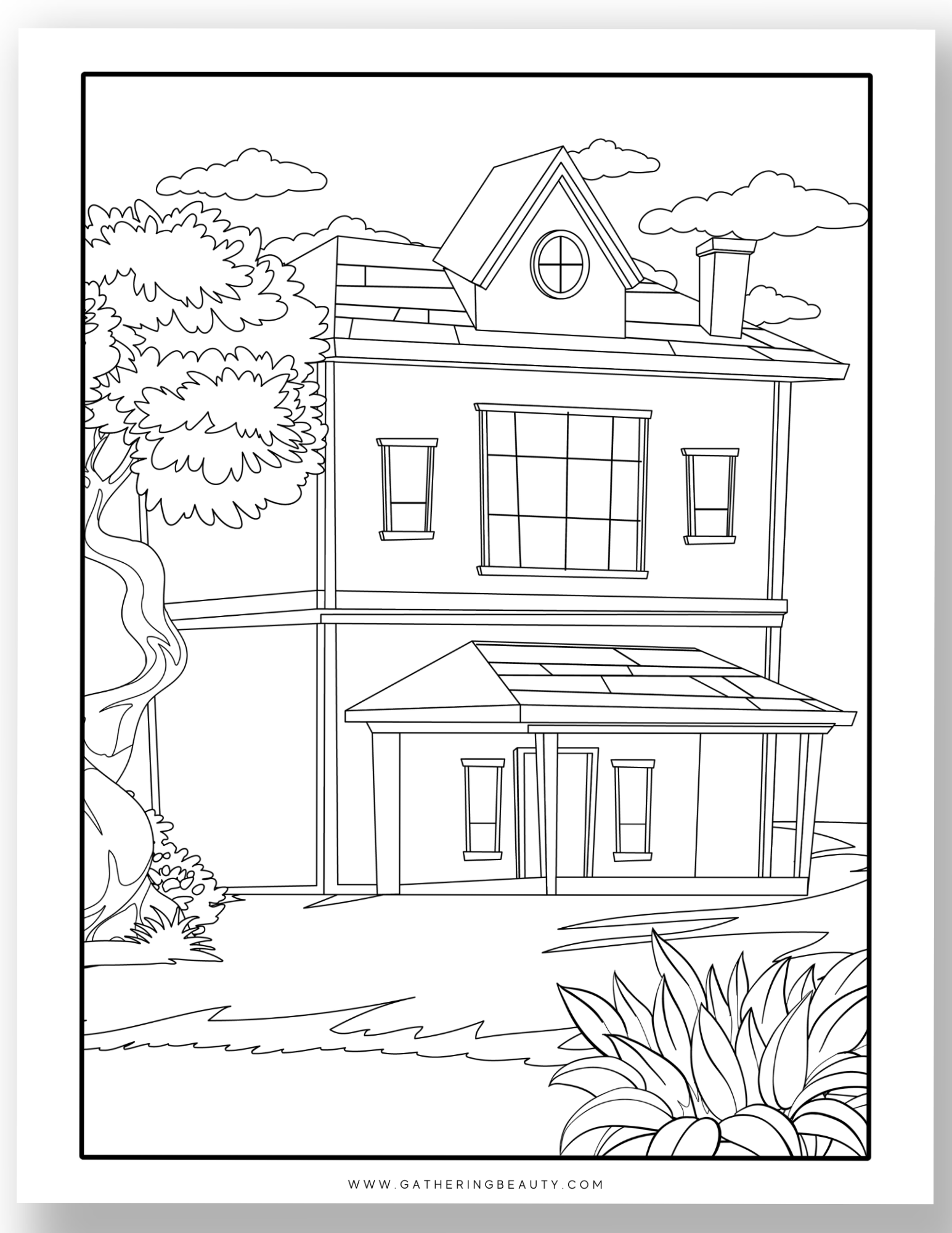 Free Printable House Colouring Pages — Gathering Beauty