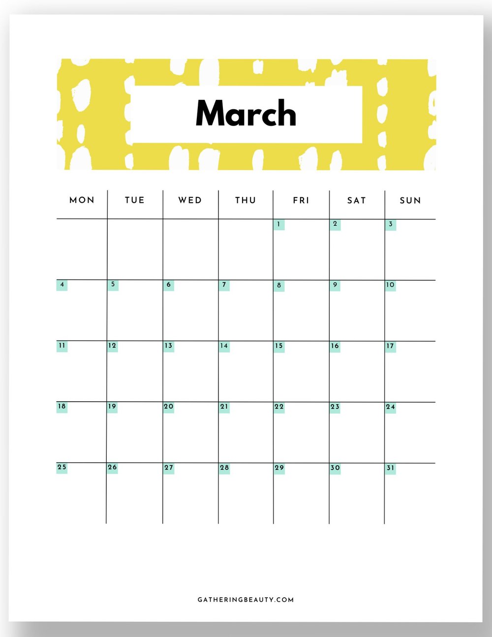 Free Printable Calendar 2024 — Gathering Beauty