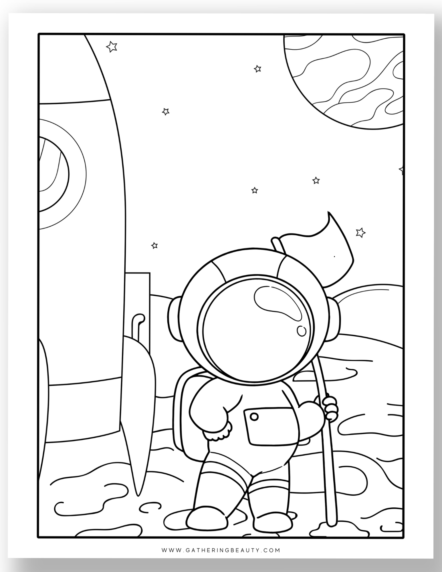 Free Printable Space Colouring Pages — Gathering Beauty