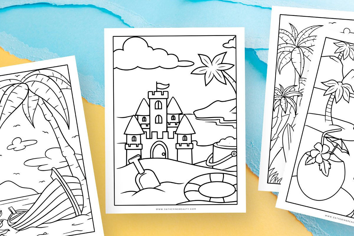 Free Printable Beach Colouring Pages For Summer — Gathering Beauty