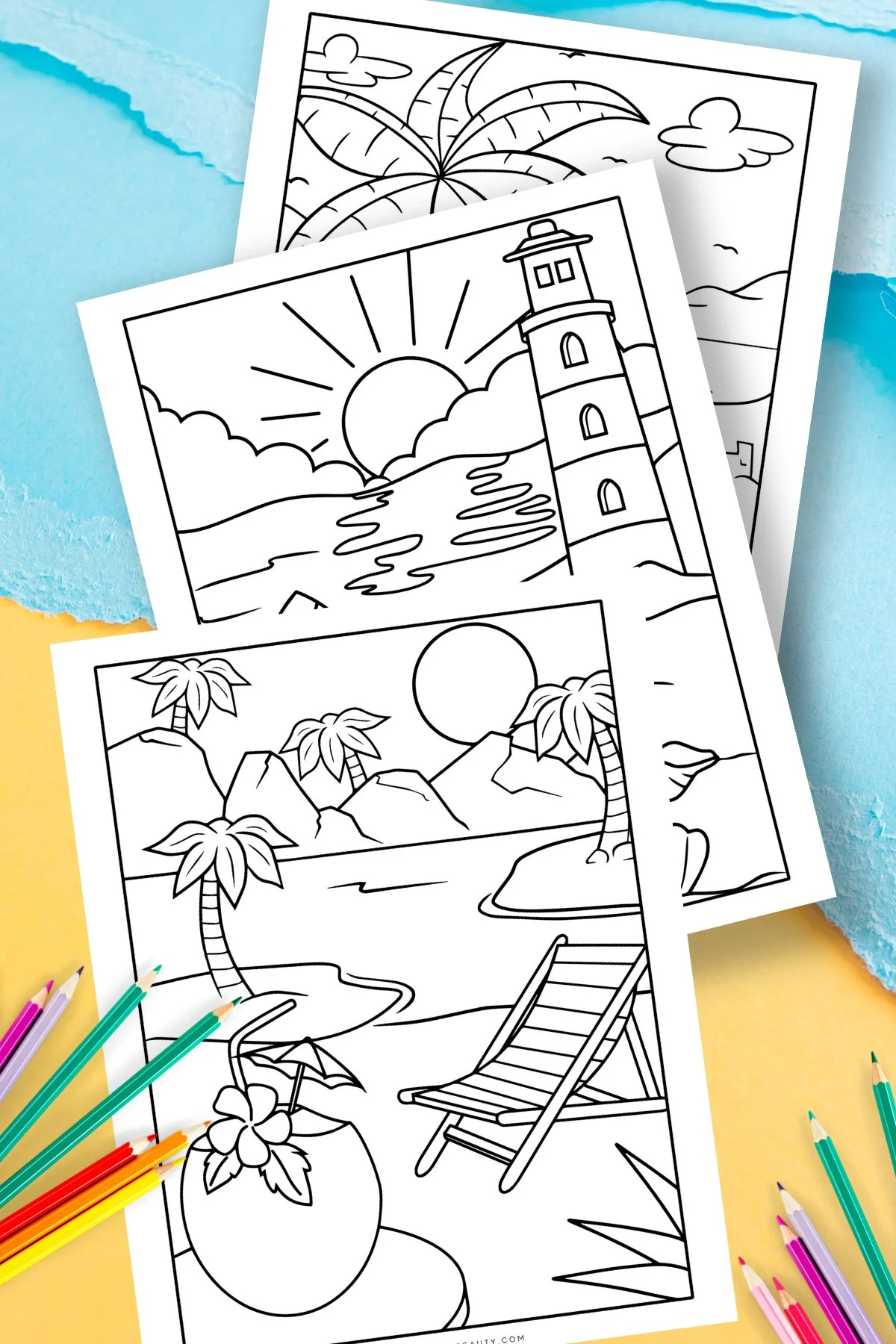 Free Printable Beach Colouring Pages For Summer — Gathering Beauty