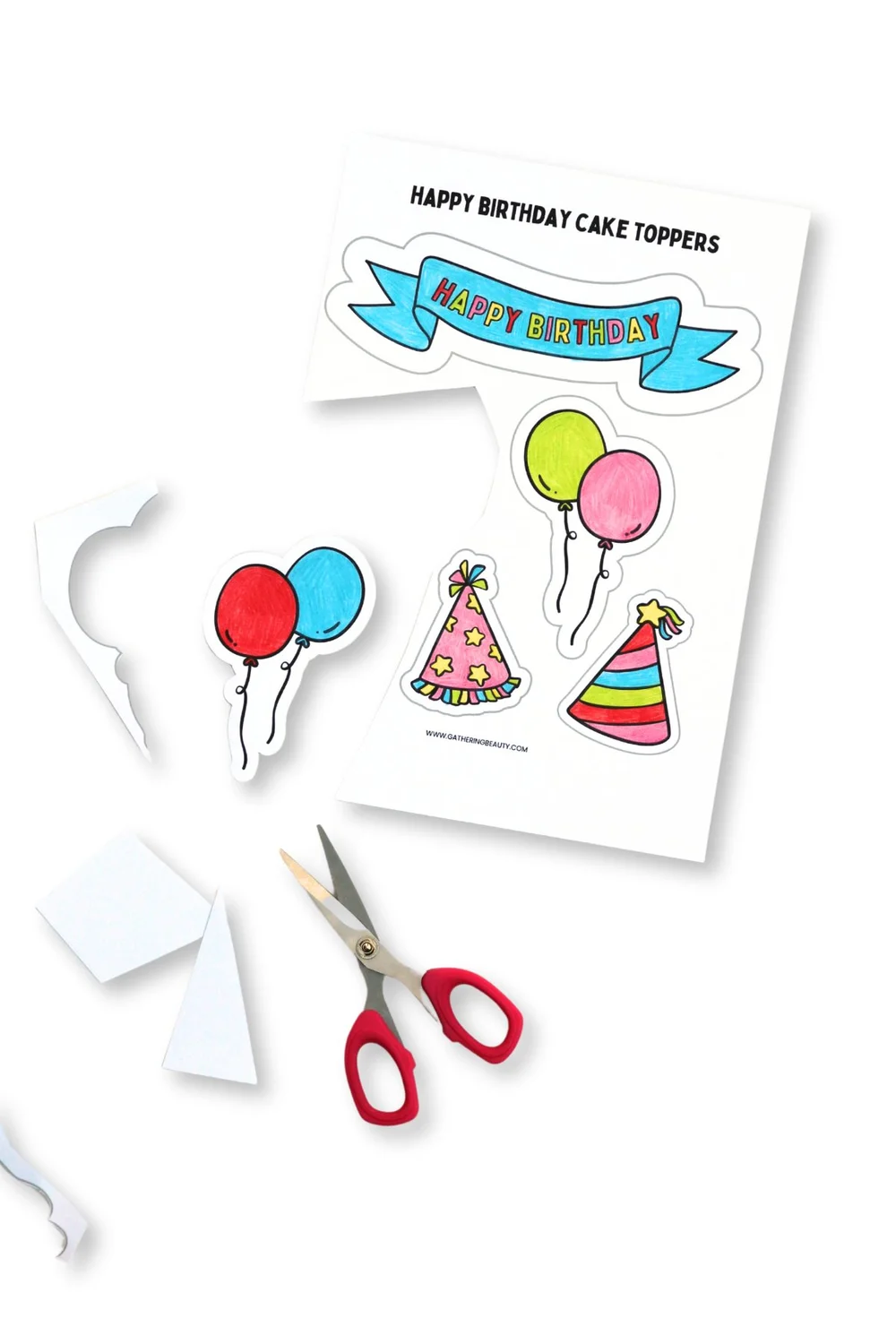 Free Printable Happy Birthday Cake Topper — Gathering Beauty