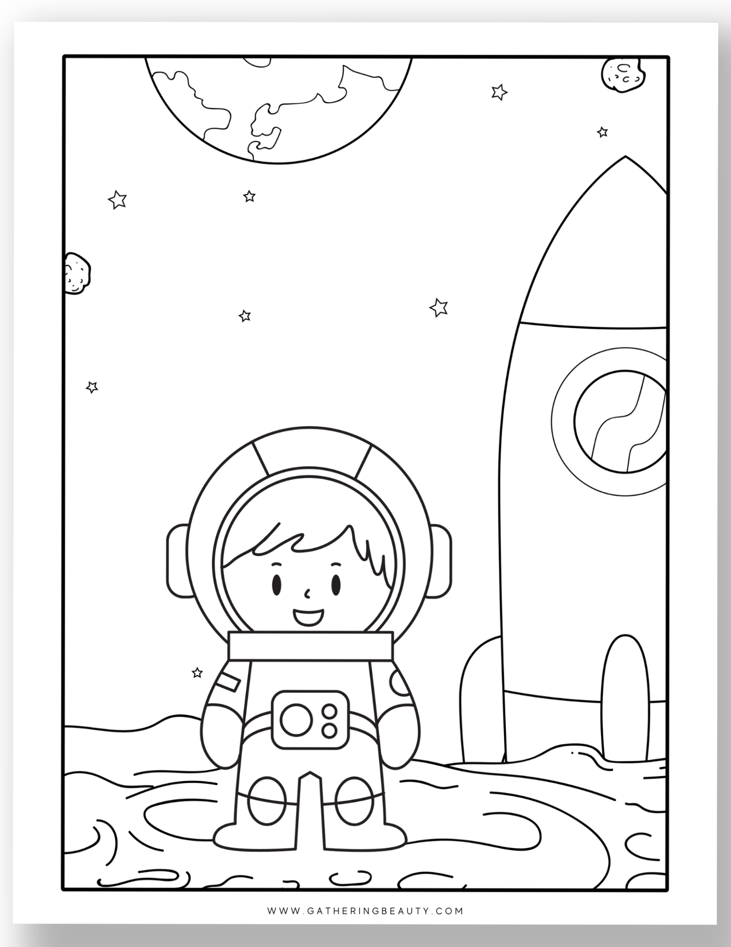 Free Printable Space Colouring Pages — Gathering Beauty