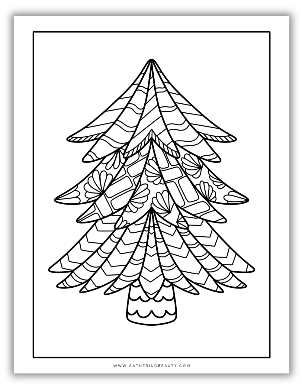 Free Printable Christmas Tree Pages — Gathering Beauty