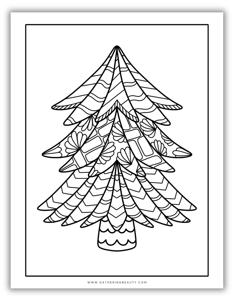 Free Printable Christmas Tree Pages — Gathering Beauty