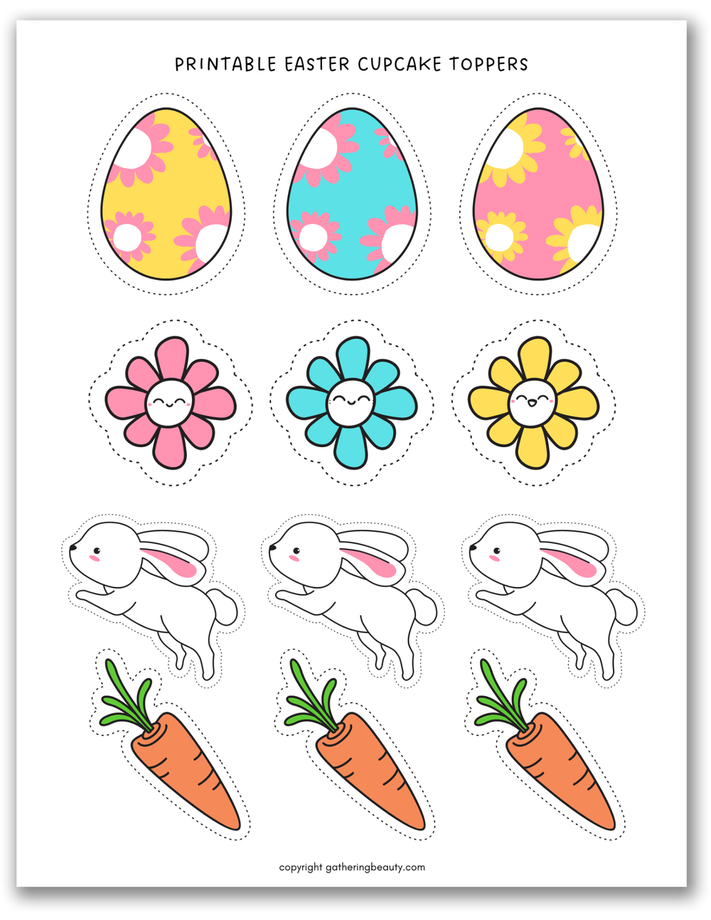 Free Printable Easter Cupcake Toppers — Gathering Beauty