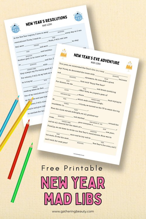 Free Printable New Years Eve Mad Libs — Gathering Beauty