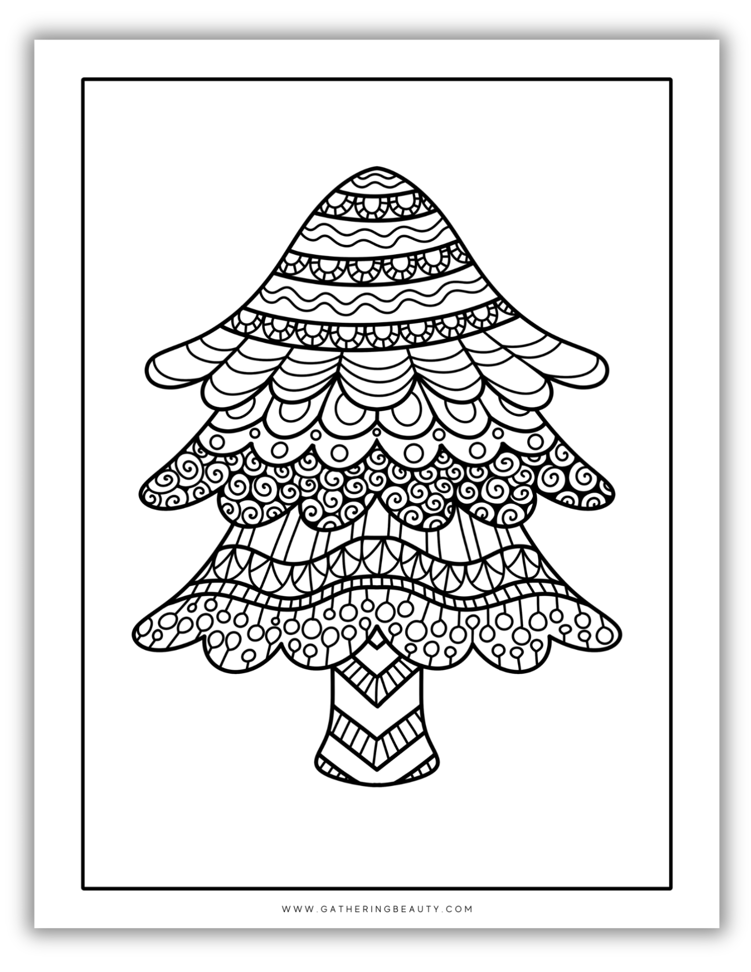 Blank Christmas Tree Coloring Page Printable [2025]