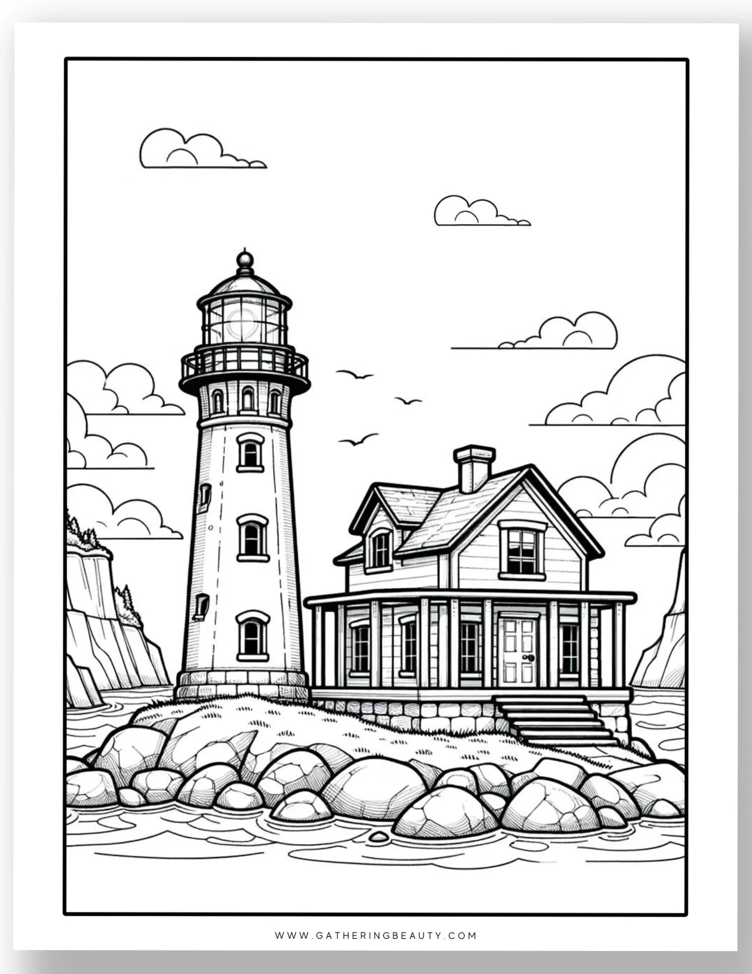 Lighthouse Colouring Pages - Free Printable — Gathering Beauty