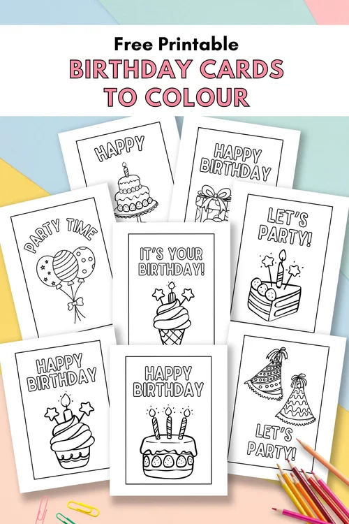 Free Printable Birthday Cards To Colour — Gathering Beauty