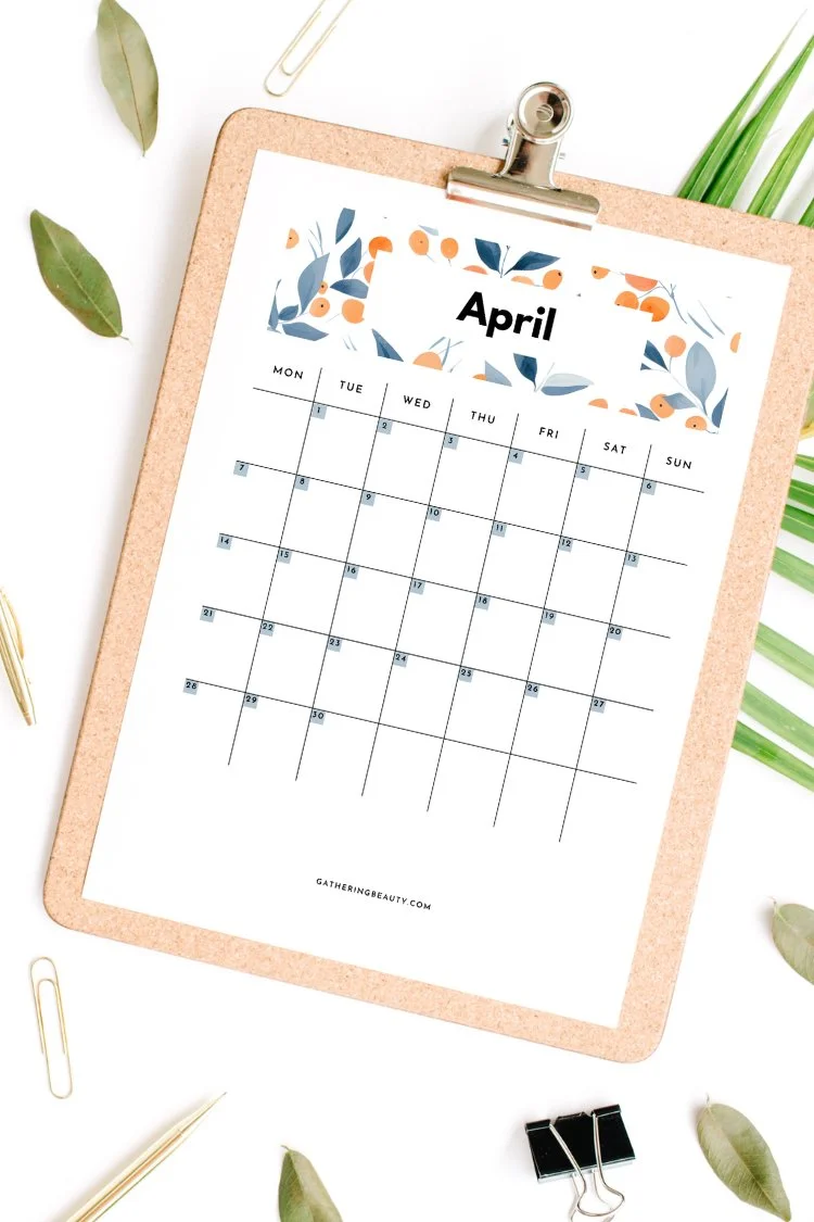 2025 Monthly Calendar Printable — Gathering Beauty