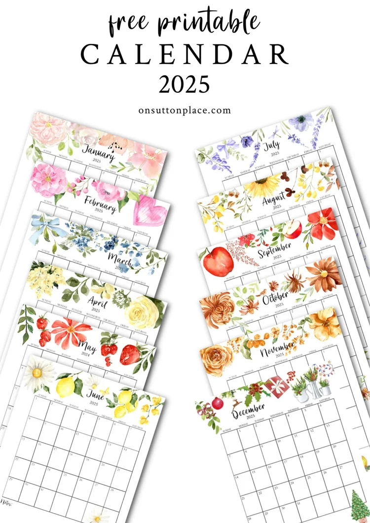 25+ Free Printable Calendars 2025 — Gathering Beauty