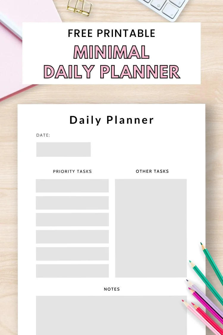 Free Printable Minimal Daily Planner — Gathering Beauty