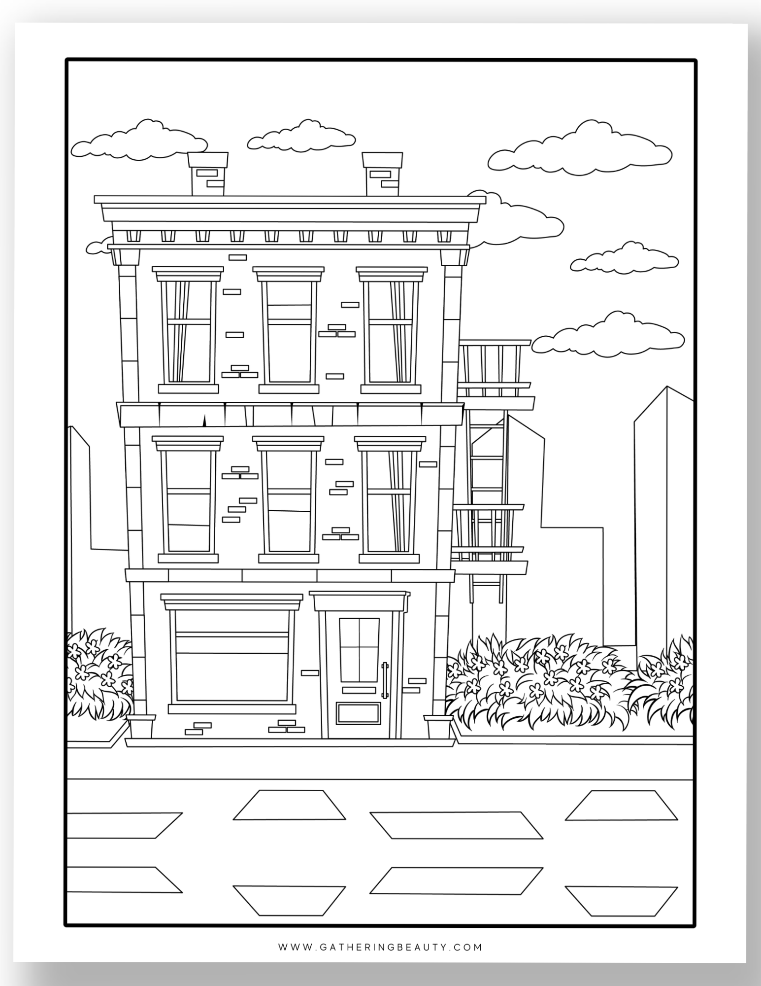 Free Printable House Colouring Pages — Gathering Beauty