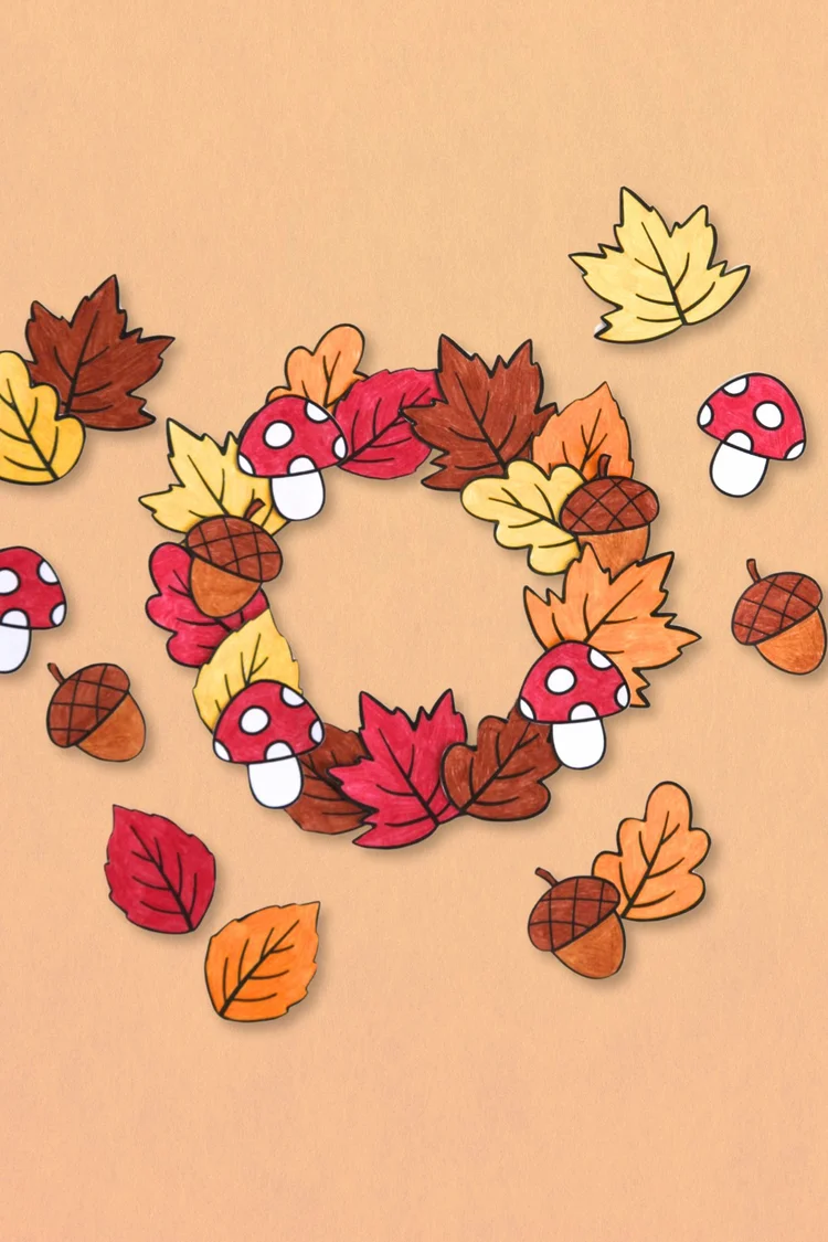 Printable Fall Leaf Wreath — Gathering Beauty