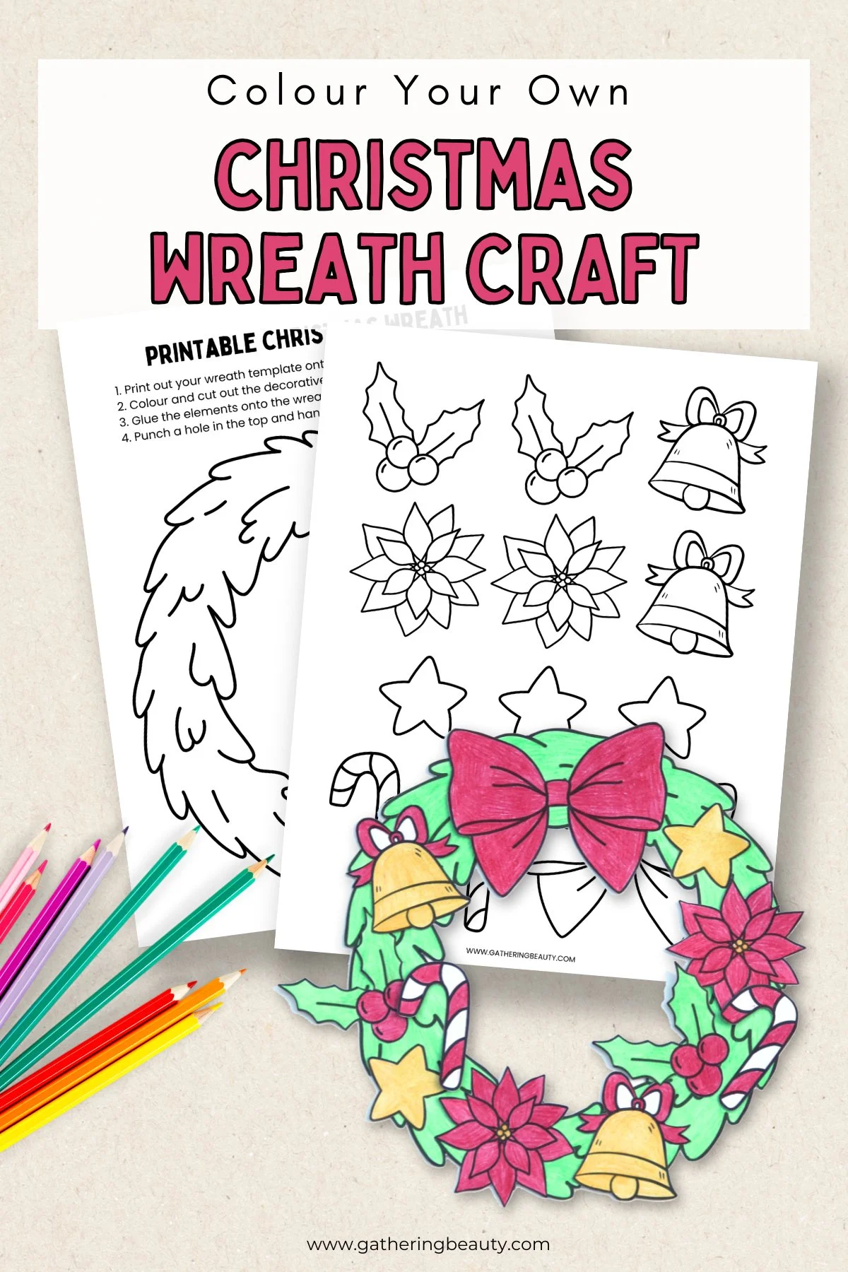 Free Printable Christmas Wreath — Gathering Beauty