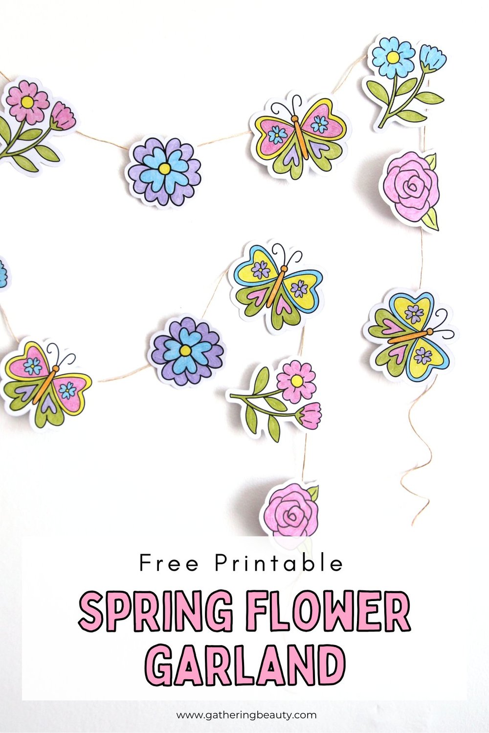 Free Printable Spring Flower Garland — Gathering Beauty