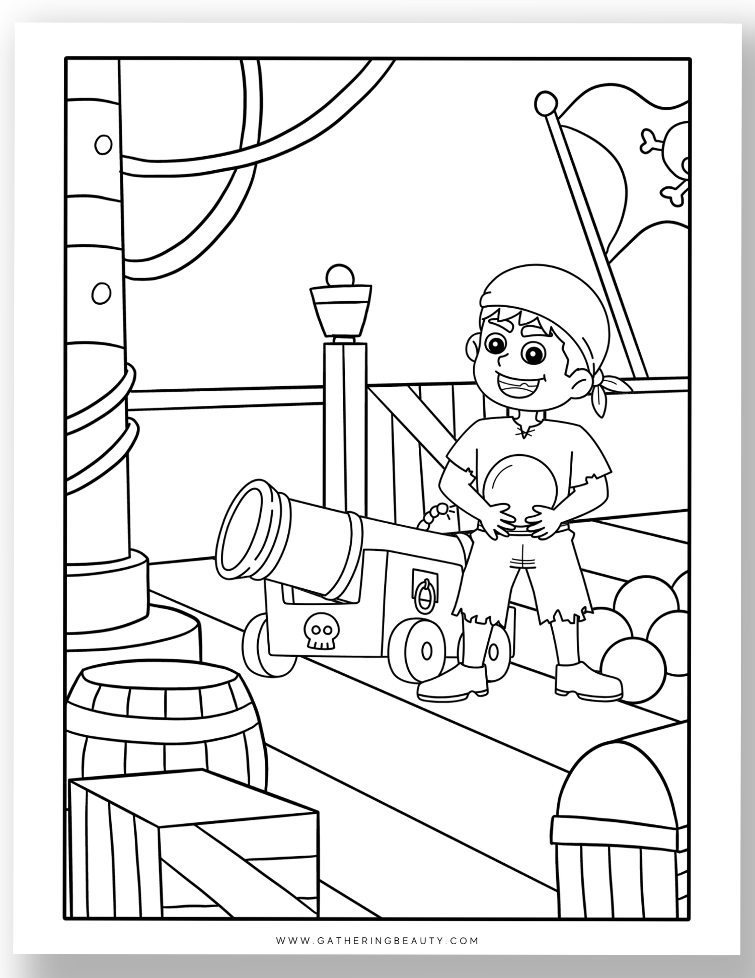Free Printable Pirate Colouring Pages — Gathering Beauty