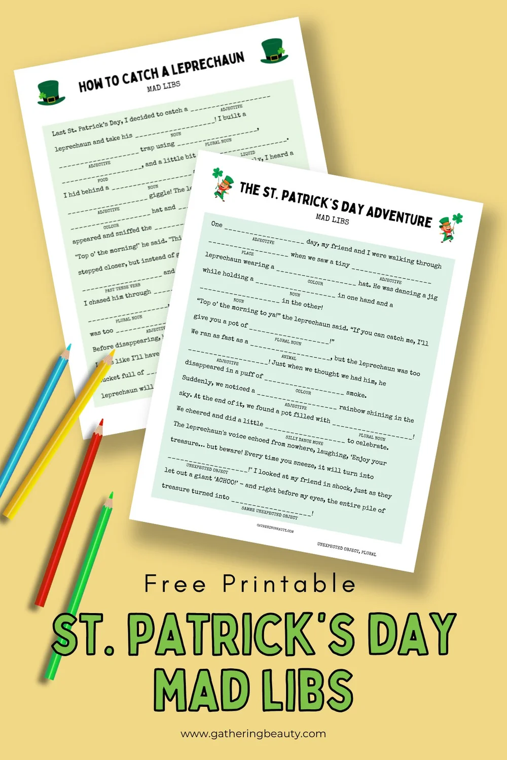 Free Printable St. Patrick's Day Mad Libs — Gathering Beauty