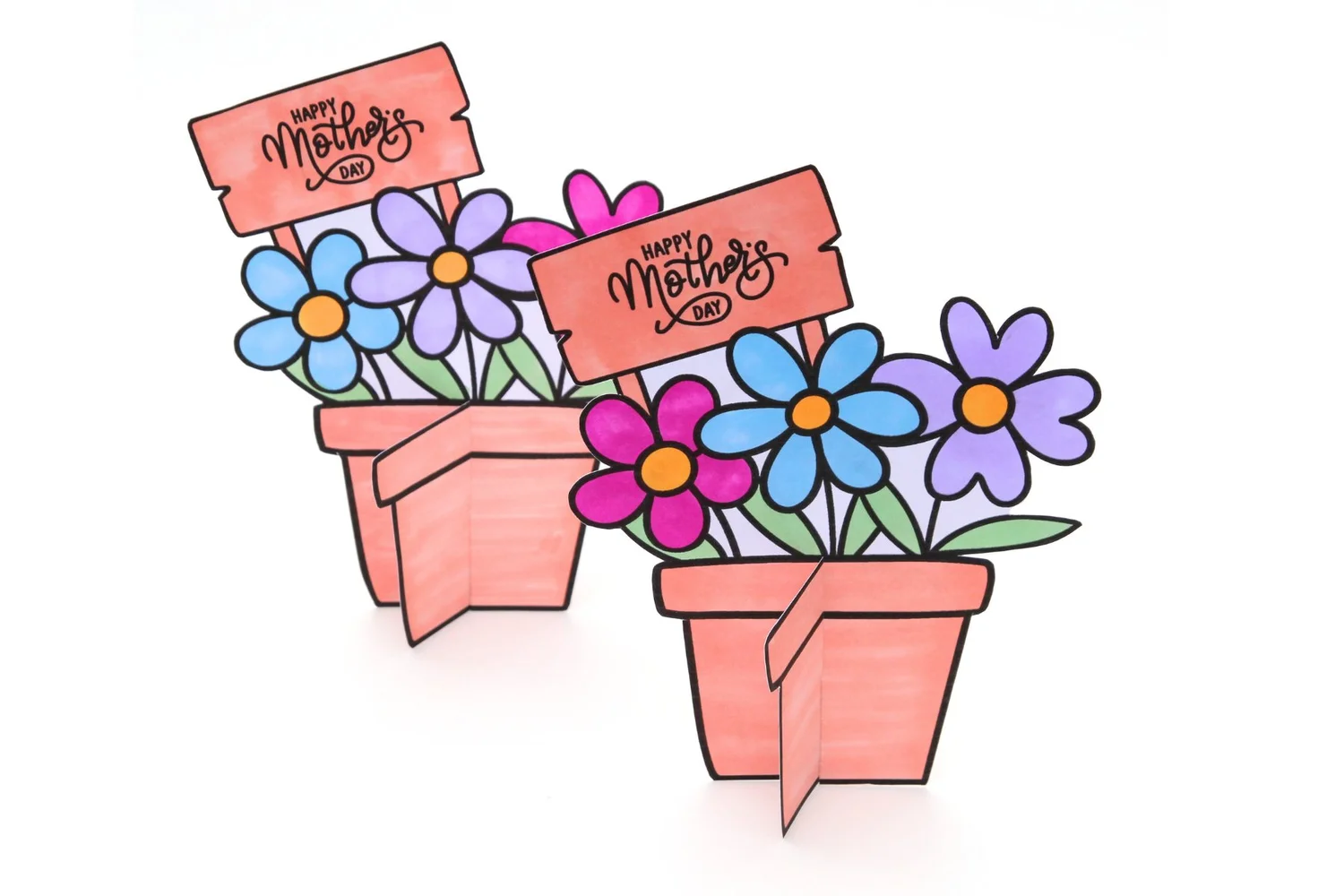 Free Printable Mother's Day 3D Flowerpot Card — Gathering Beauty