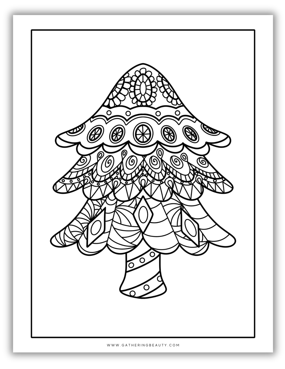 Free Printable Christmas Tree Pages — Gathering Beauty