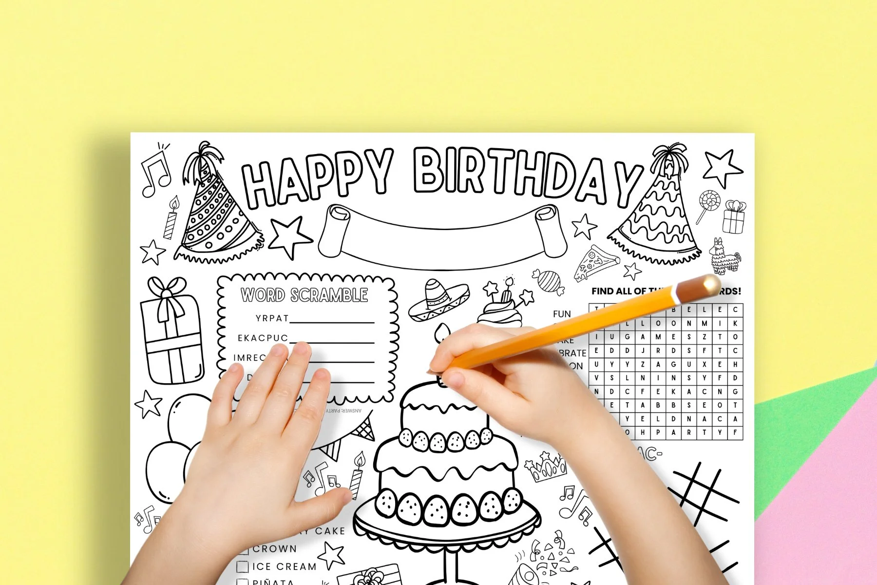 Free Printable Birthday Activity Placemat — Gathering Beauty