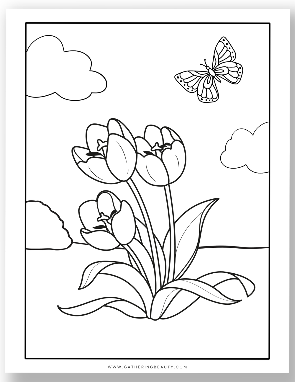 Free Printable Spring Flower Colouring Pages — Gathering Beauty