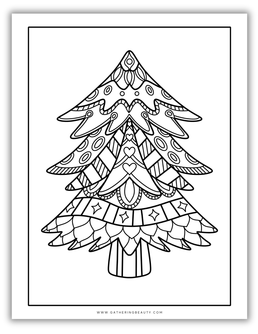 Free Printable Christmas Tree Pages — Gathering Beauty