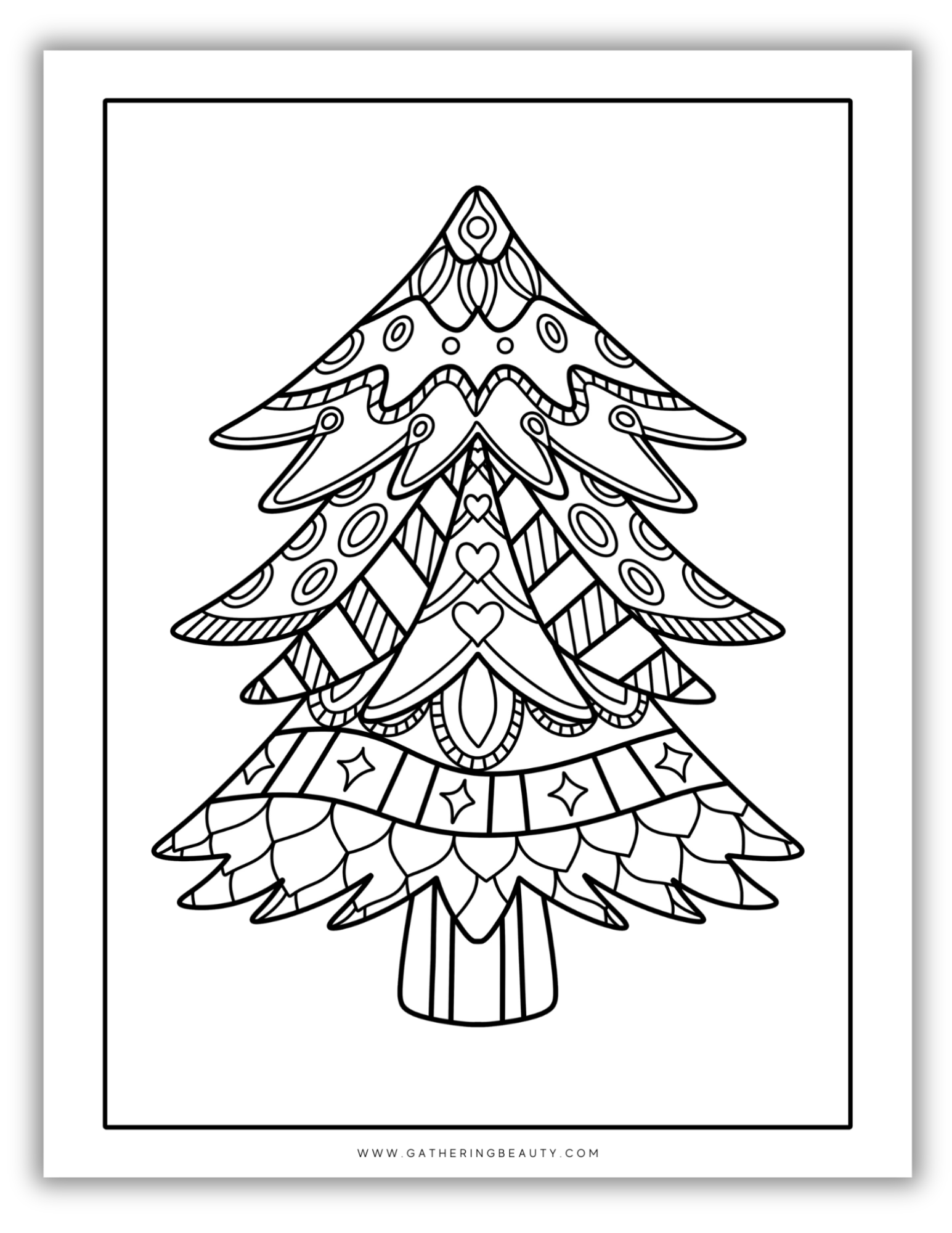 Free Printable Christmas Tree Pages — Gathering Beauty