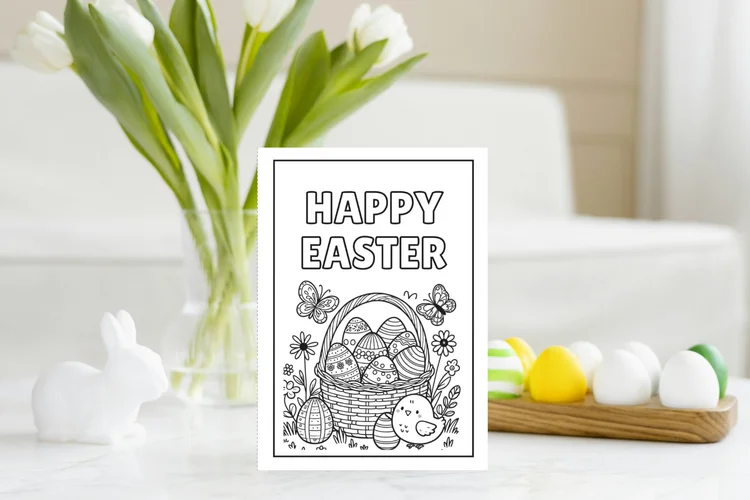 Free Printable Easter Cards To Colour — Gathering Beauty