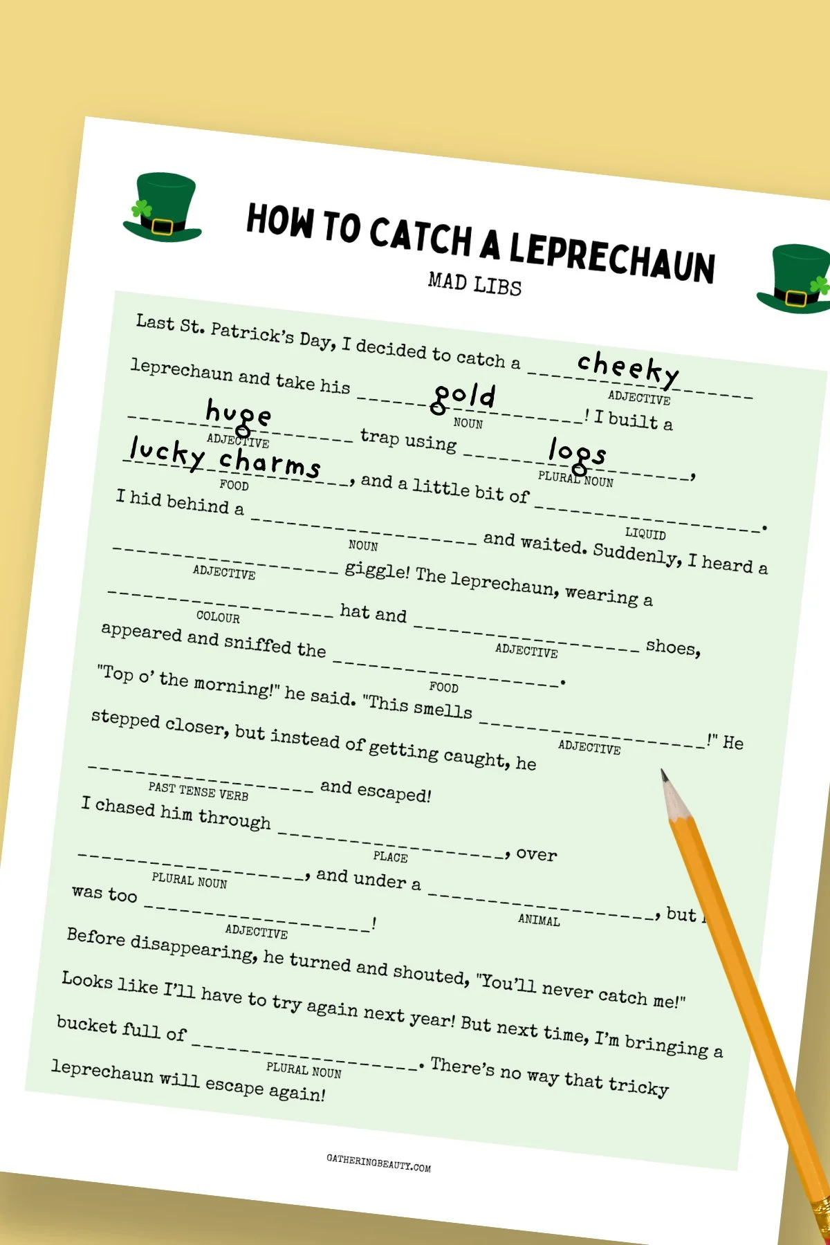 Free Printable St. Patrick's Day Mad Libs — Gathering Beauty