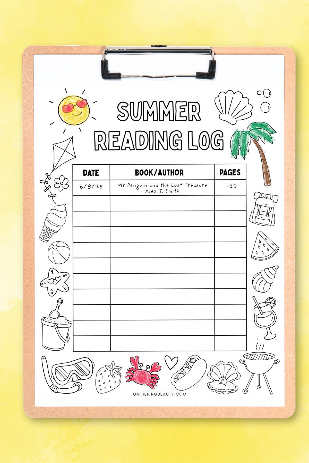 Free Printable Summer Reading Log — Gathering Beauty