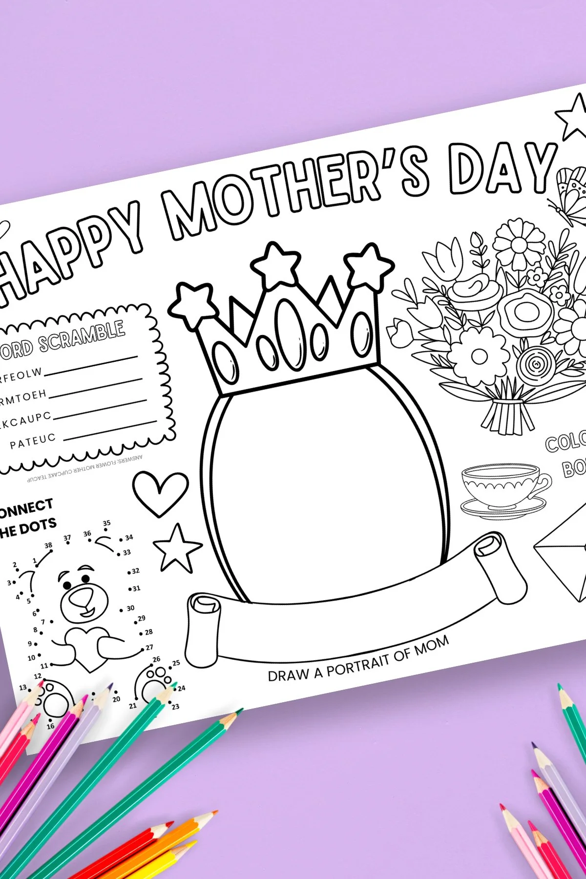 Free Printable Mother's Day Activity Placemat — Gathering Beauty