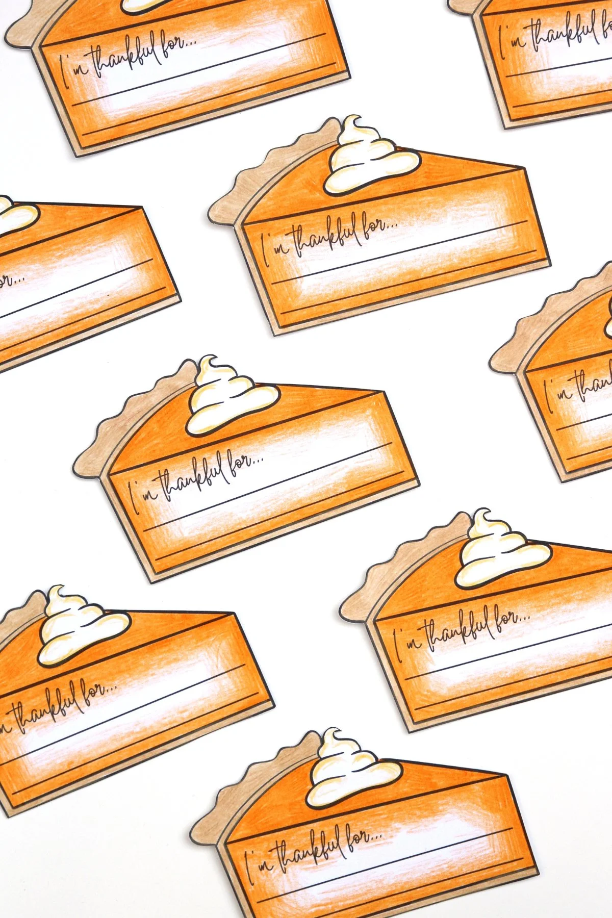 'I'm Thankful For' Thanksgiving Pie Printable Cards — Gathering Beauty