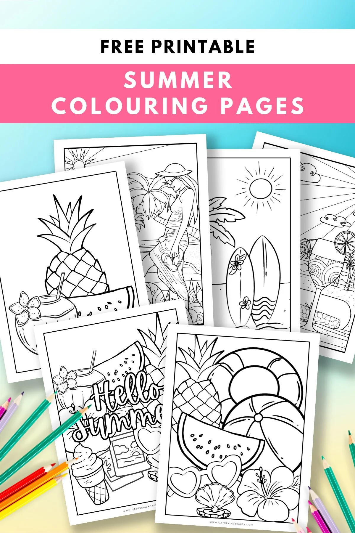Free Summer Colouring Pages For Adults And Kids — Gathering Beauty