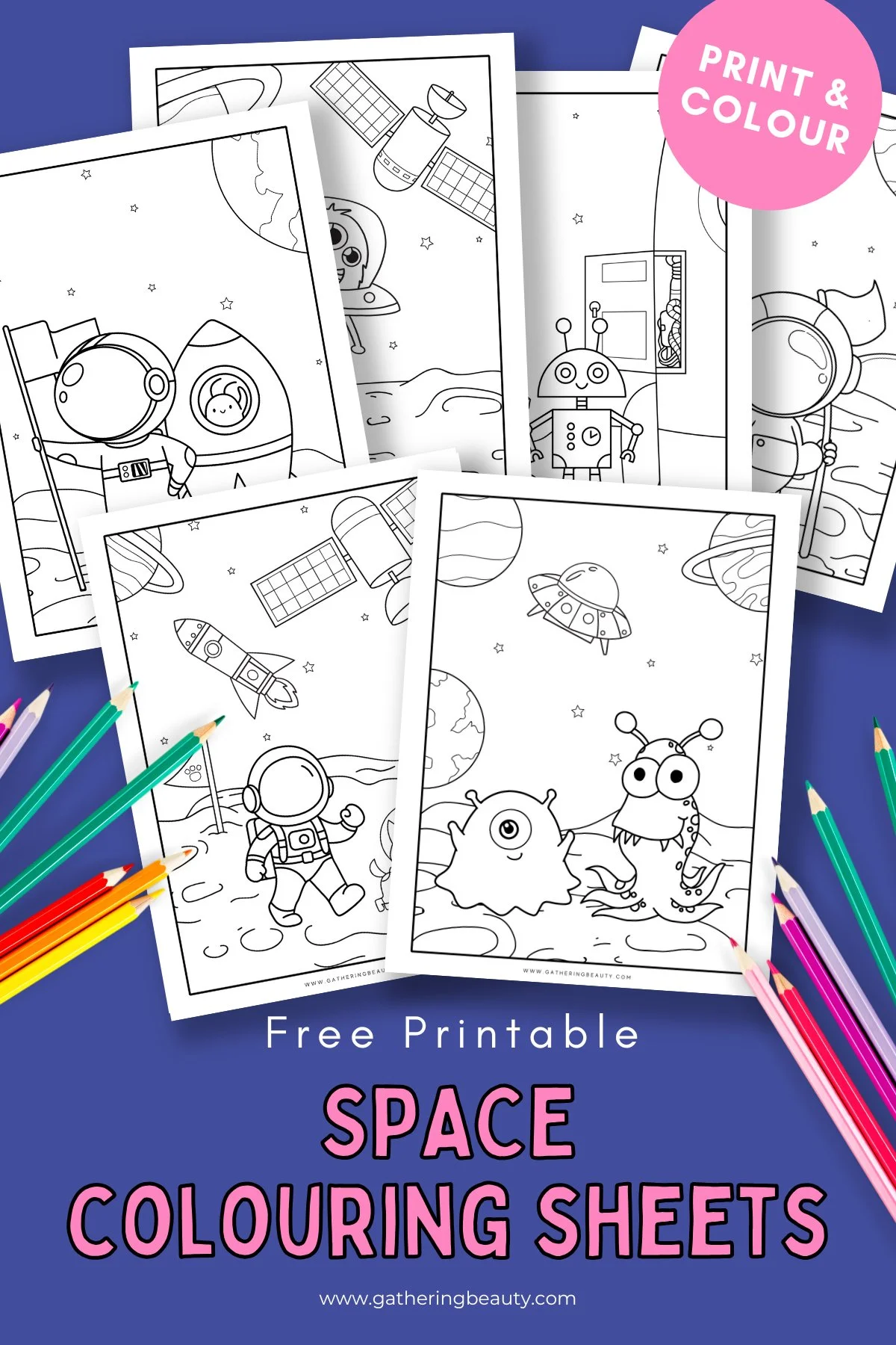 Free Printable Space Colouring Pages — Gathering Beauty