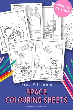 Free Printable Space Colouring Pages — Gathering Beauty