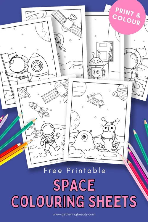 Free Printable Space Colouring Pages — Gathering Beauty