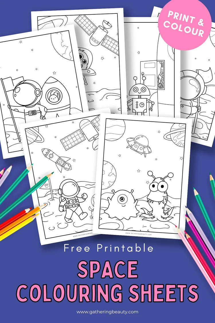 Free Printable Space Colouring Pages — Gathering Beauty