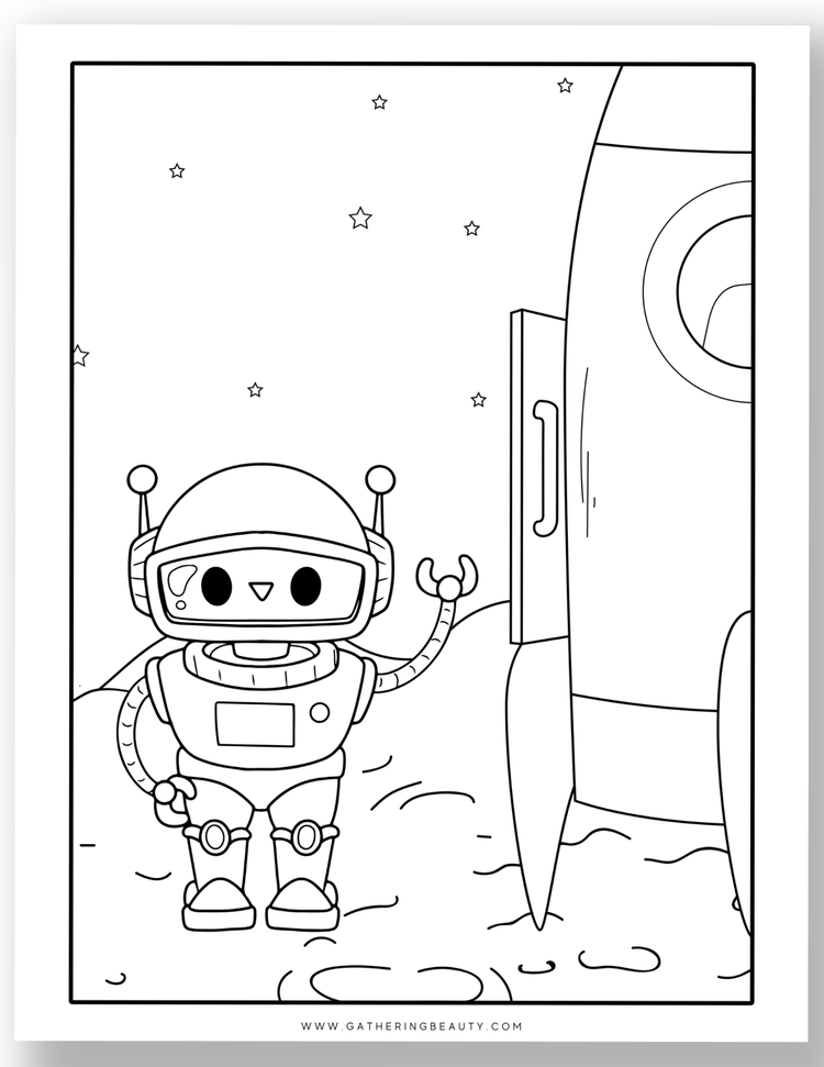 Free Printable Space Colouring Pages — Gathering Beauty