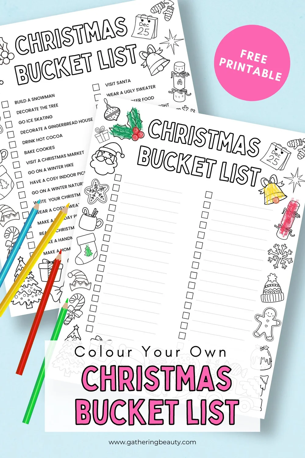 Free Printable Christmas Bucket List — Gathering Beauty