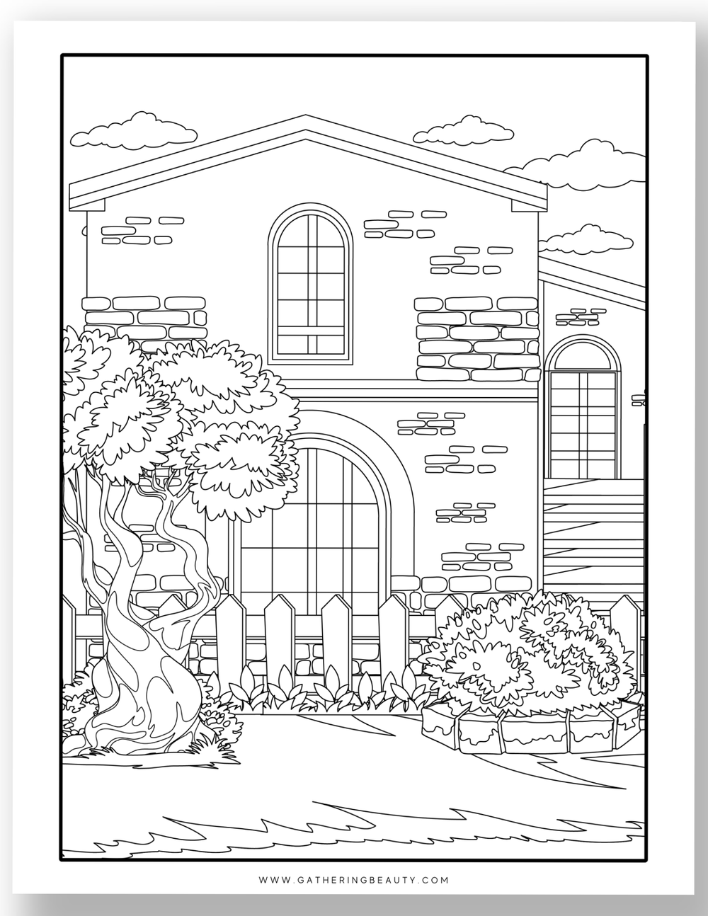 Free Printable House Colouring Pages — Gathering Beauty