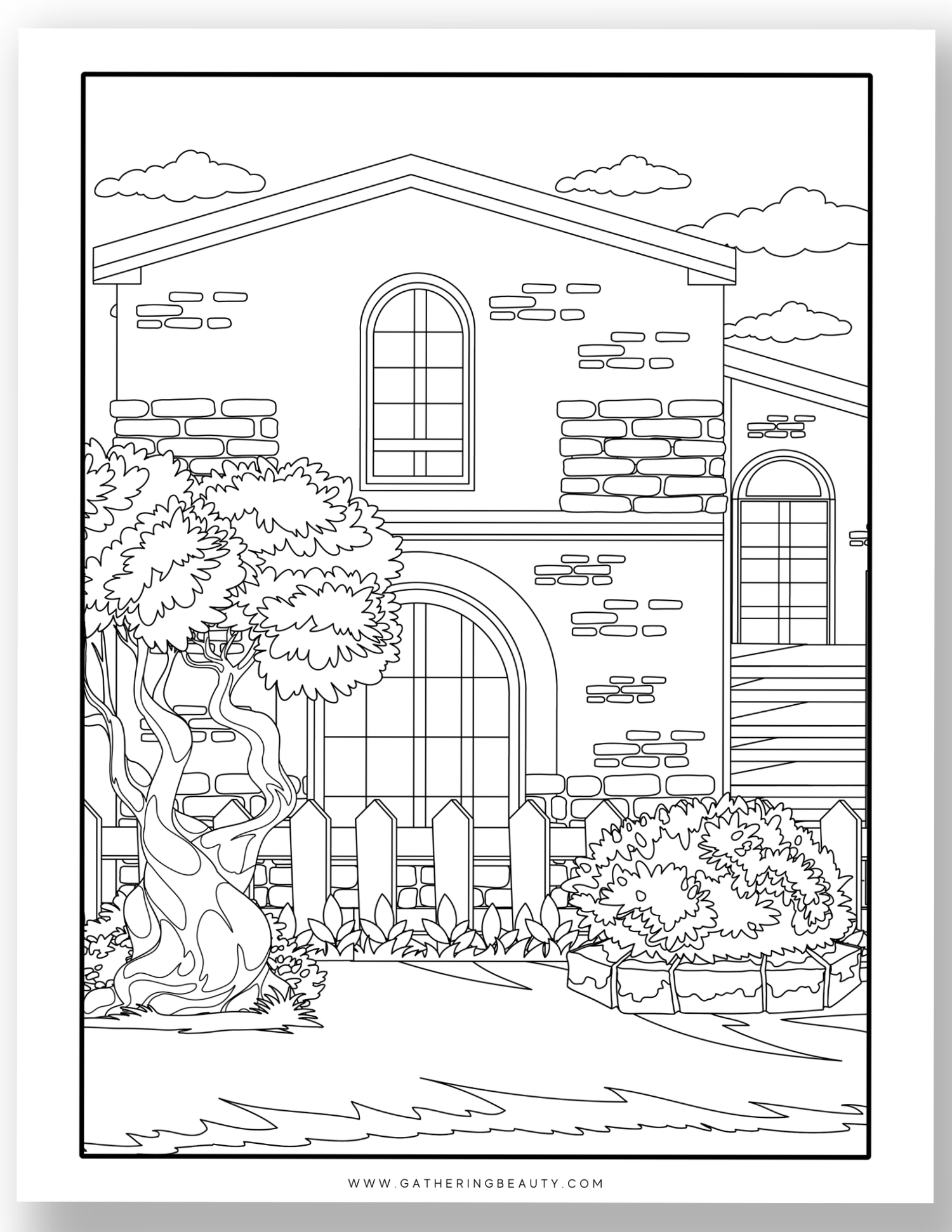 Free Printable House Colouring Pages — Gathering Beauty
