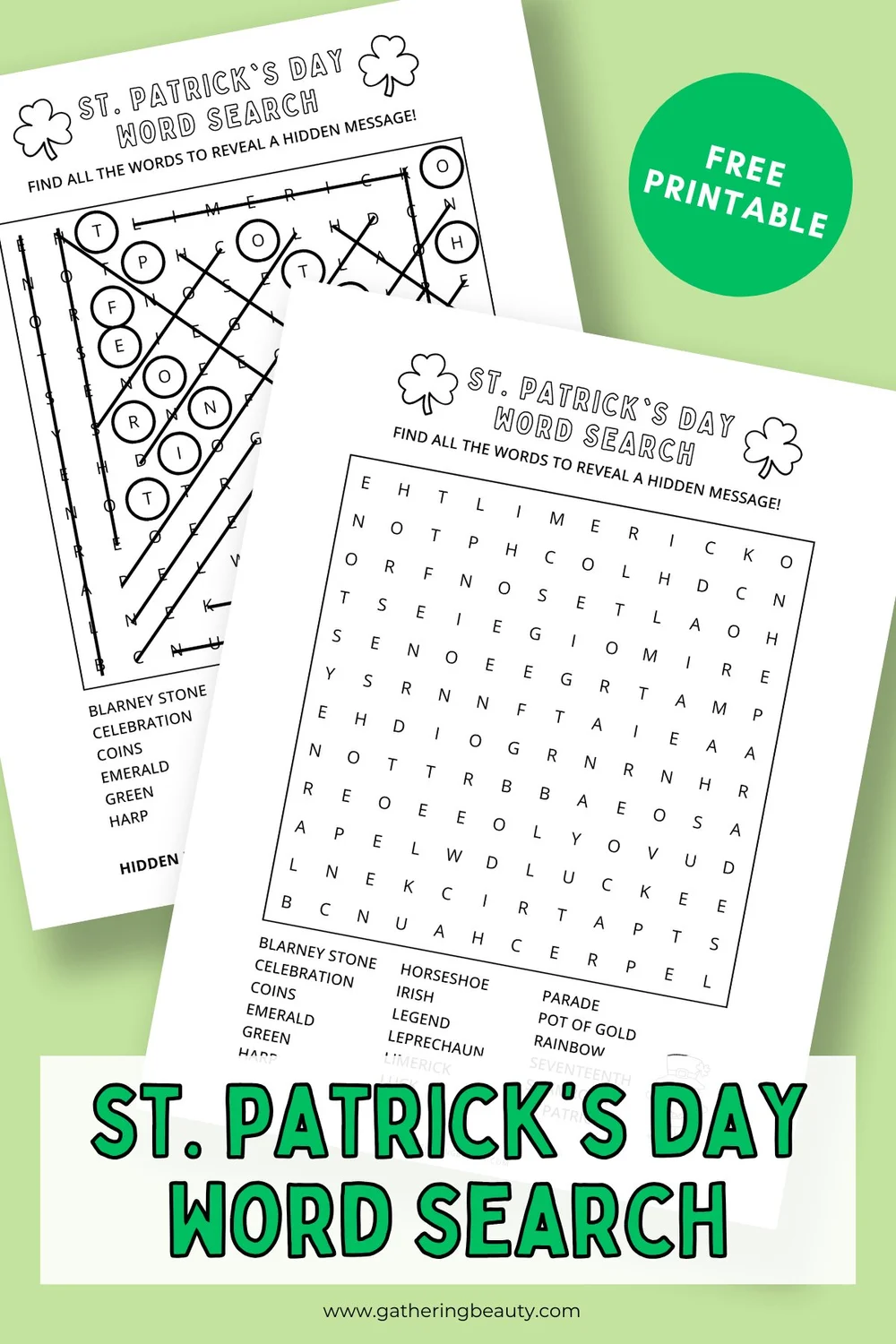 Free Printable St. Patrick’s Day Word Search — Gathering Beauty