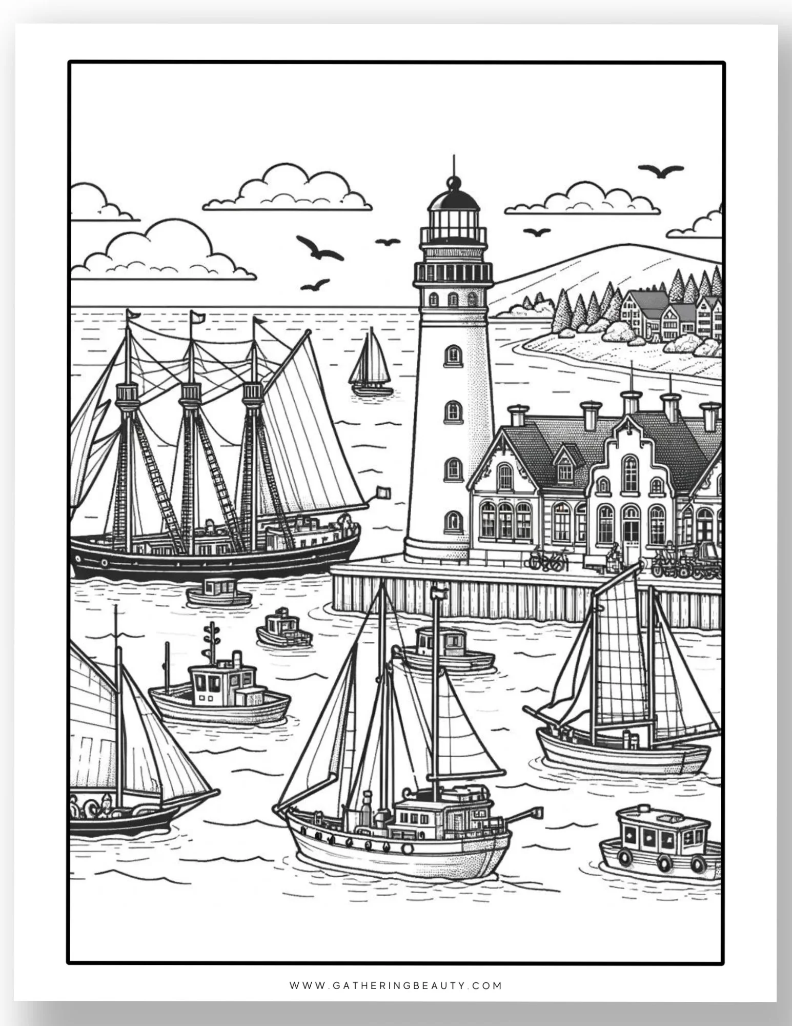 Lighthouse Colouring Pages - Free Printable — Gathering Beauty