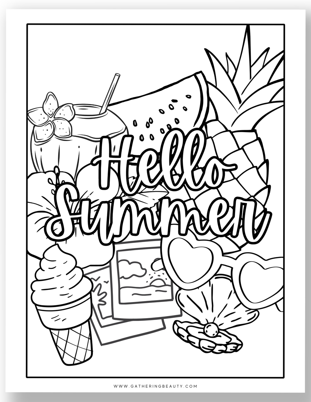 Free Summer Colouring Pages For Adults And Kids — Gathering Beauty