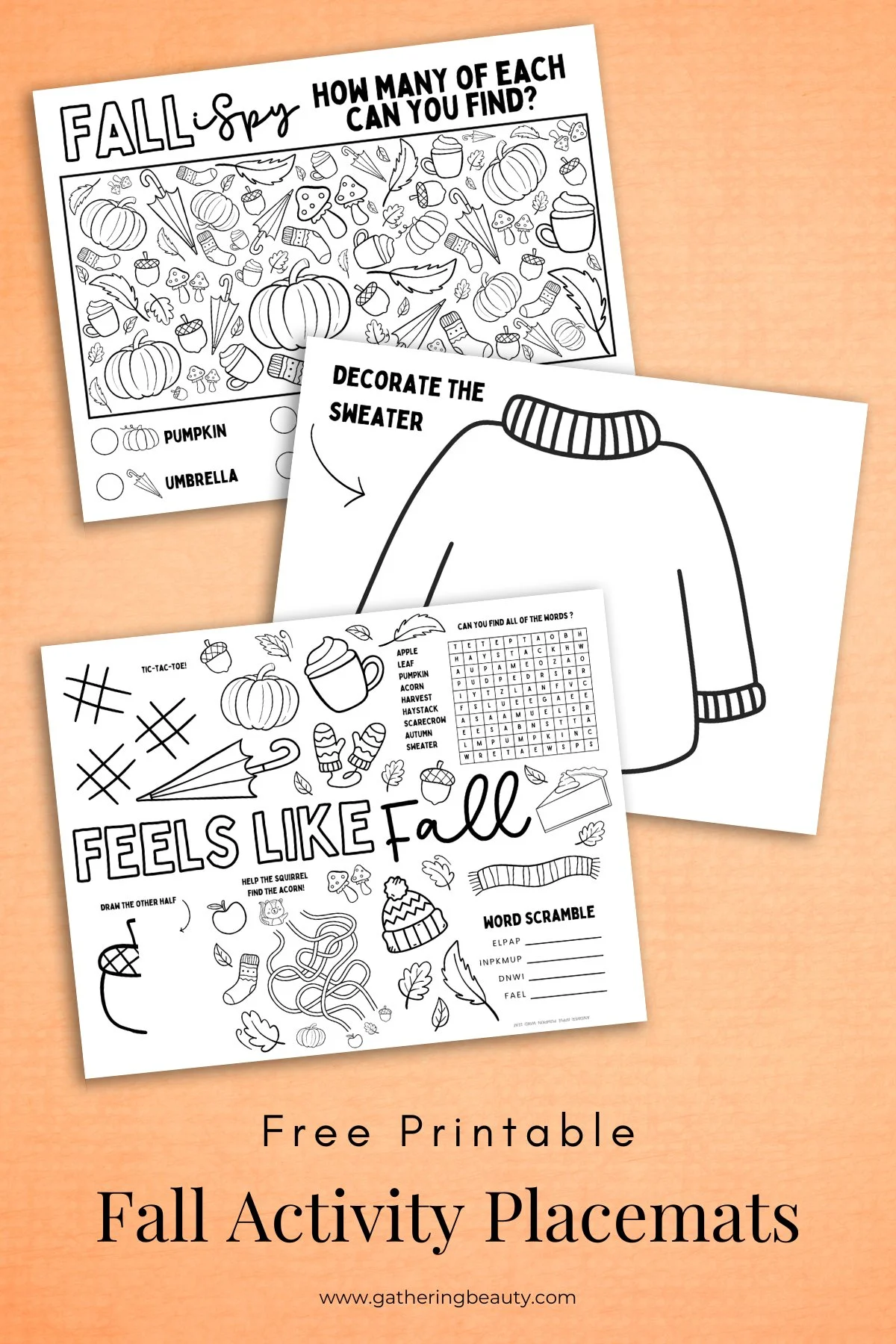 Free Printable Fall Placemats — Gathering Beauty