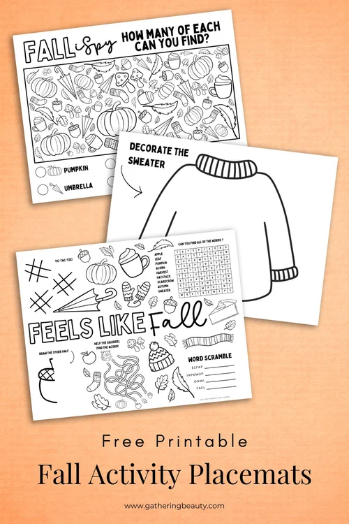 Free Printable Fall Placemats — Gathering Beauty