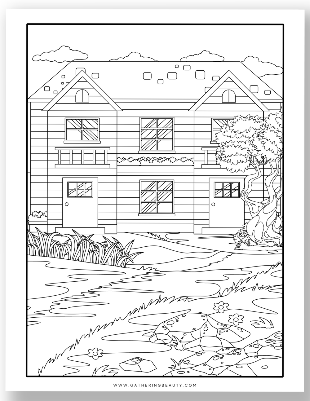 Free Printable House Colouring Pages — Gathering Beauty