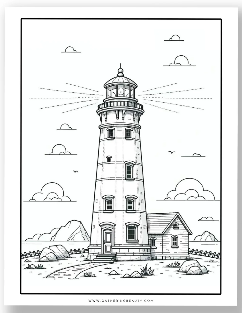 Lighthouse Colouring Pages - Free Printable — Gathering Beauty